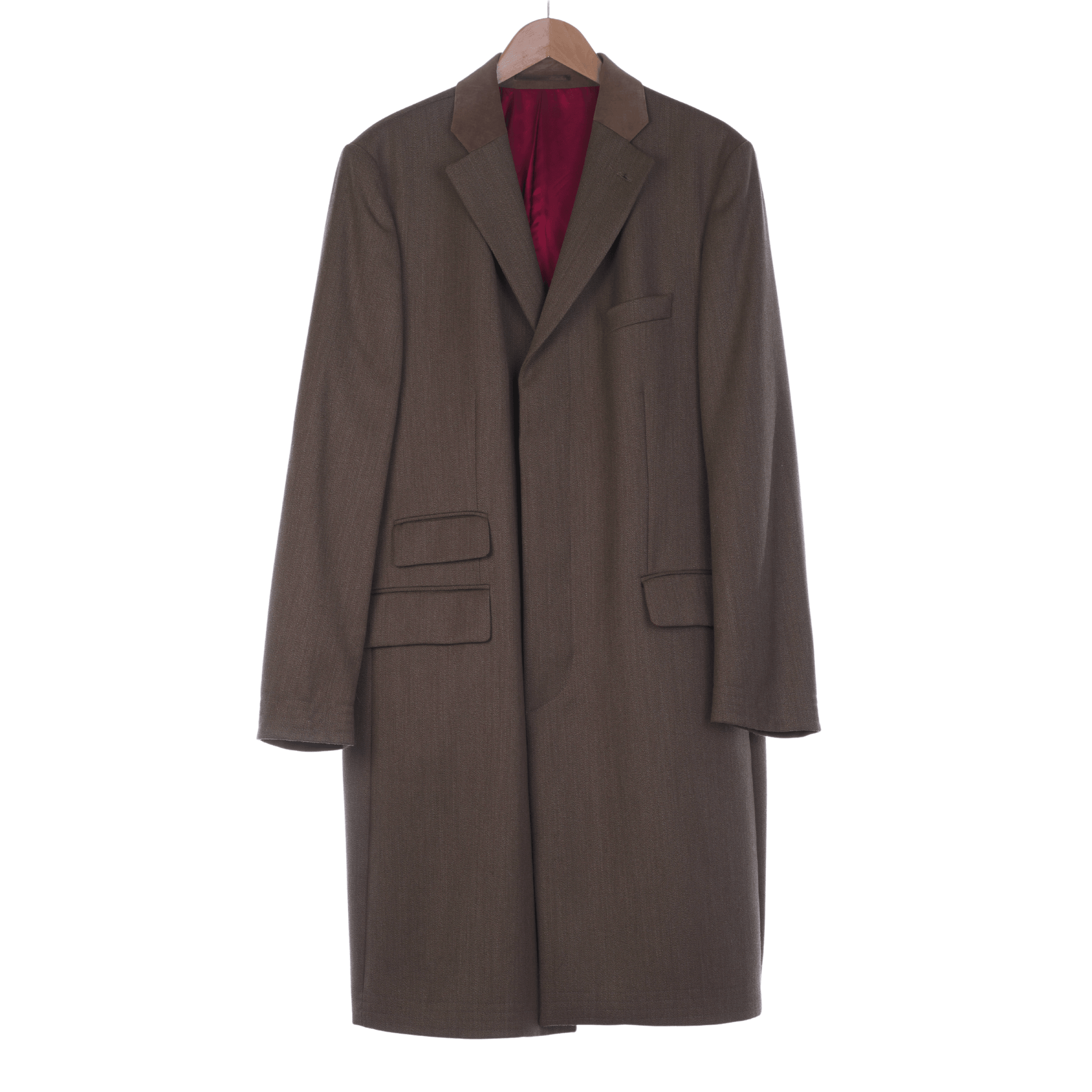 Santinelli Wool Light Brown Tailored Long Sleeved Coat UK Size XL ...