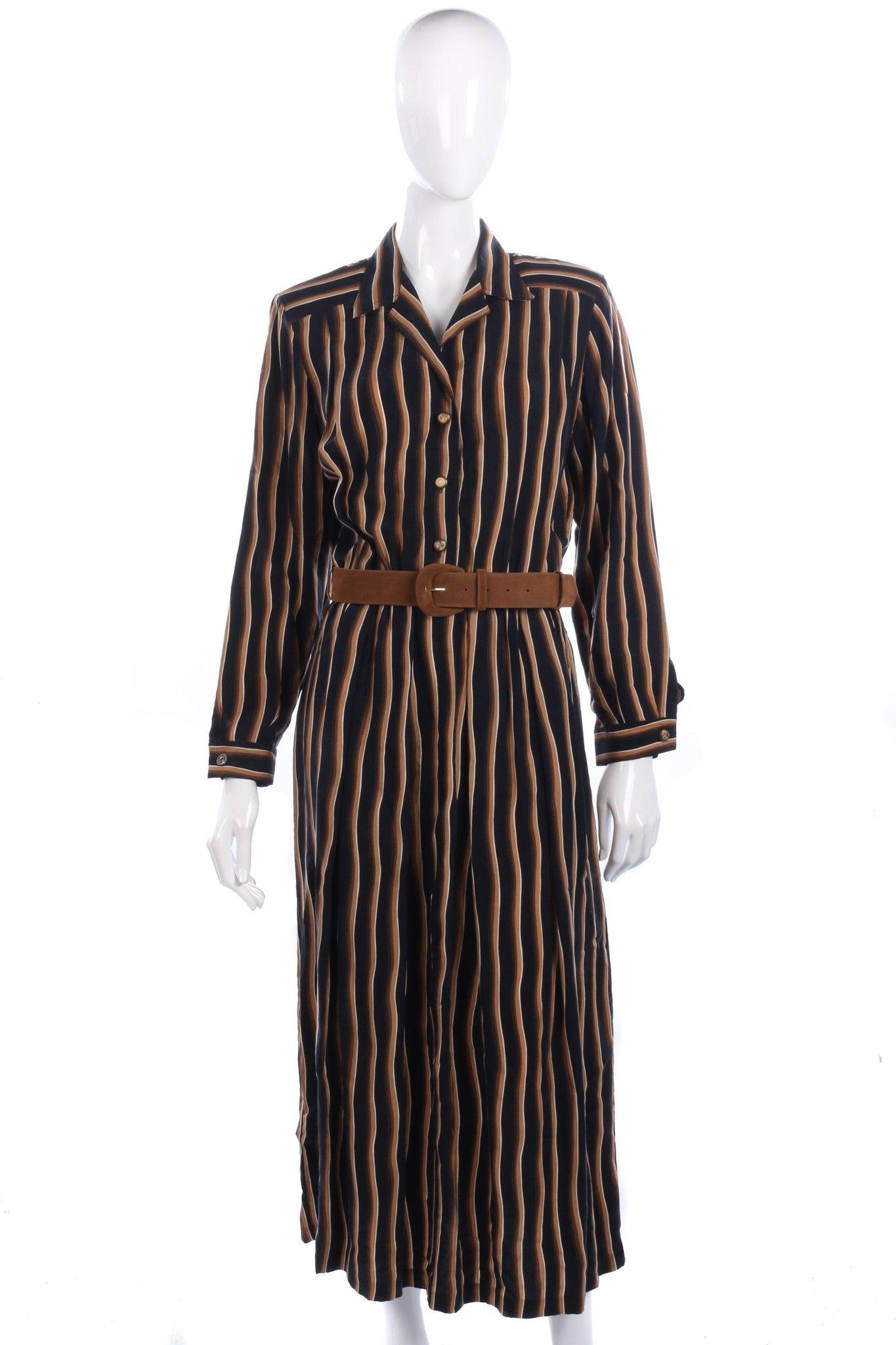 Mandy Marsh Cupro/Rayon Dress Black and Brown Striped Dress UK 12 – Ava ...
