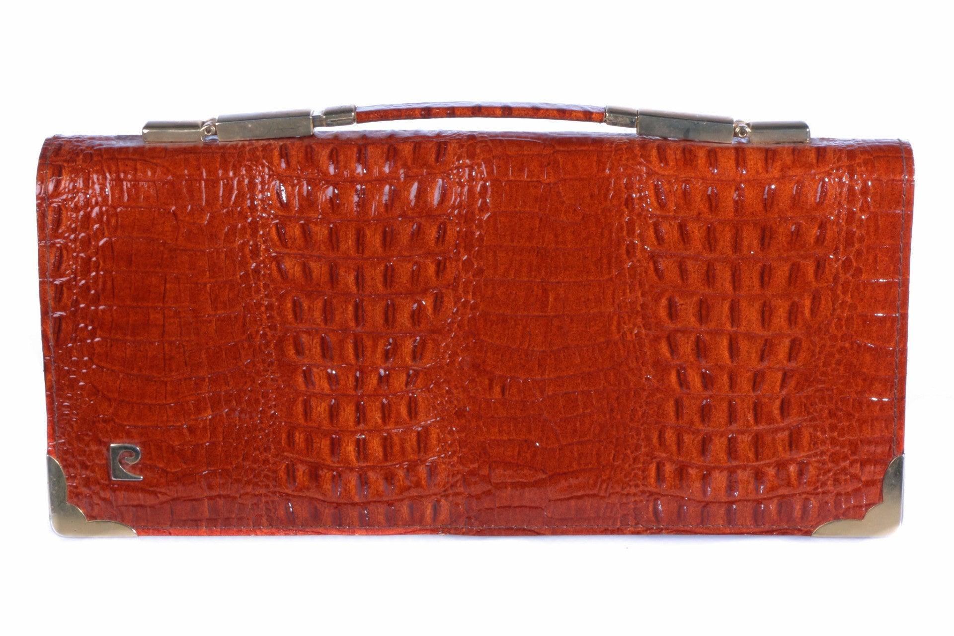 Pierre Cardin Vintage Crocodile Effect Leather Bag with Gold Hardware ...